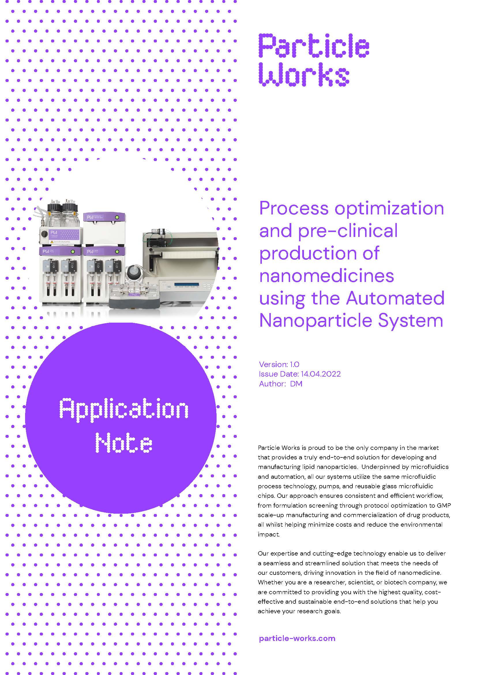 APPLICATION NOTE: Process Optimization & Preclinical Production Using ...